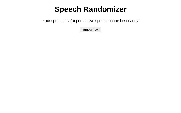 Speech Randomizer ― Perchance Generator