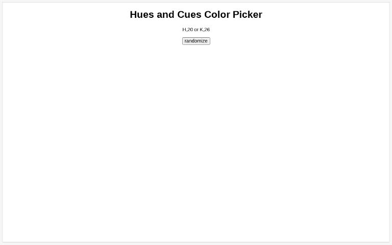 Hues and Cues Color Picker ― Perchance Generator