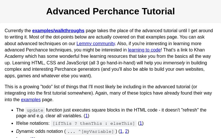 Advanced Perchance Tutorial ― Perchance Generator