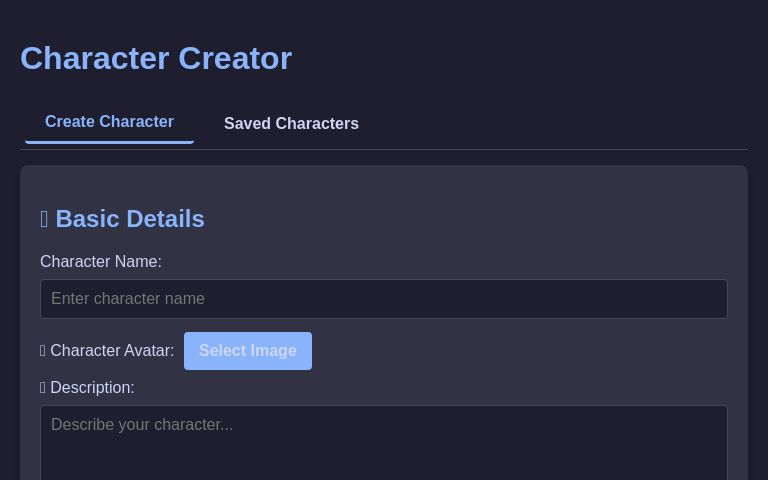 Character Creator ― Perchance Generator