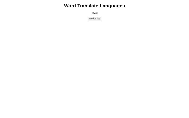 Word Translate Languages ― Perchance Generator
