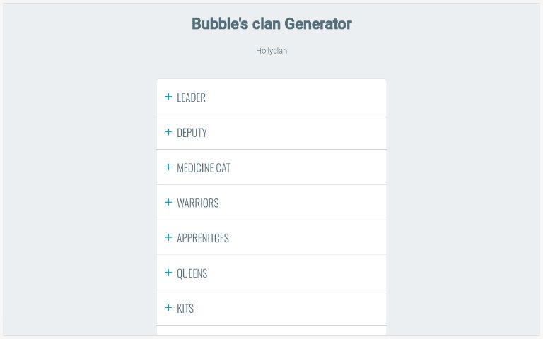 Bubble's clan Generator