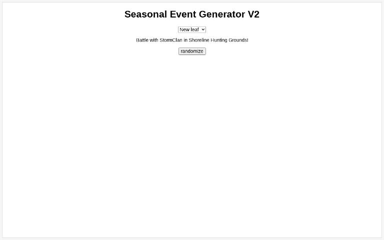 Seasonal Event Generator V2