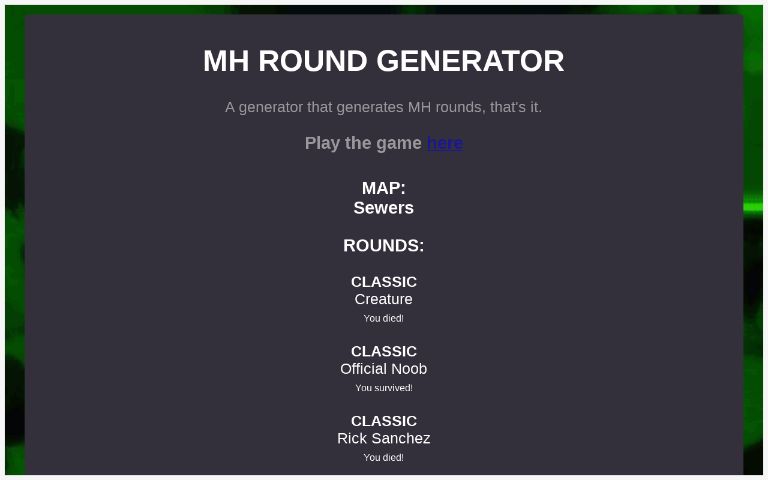 MH ROUND GENERATOR