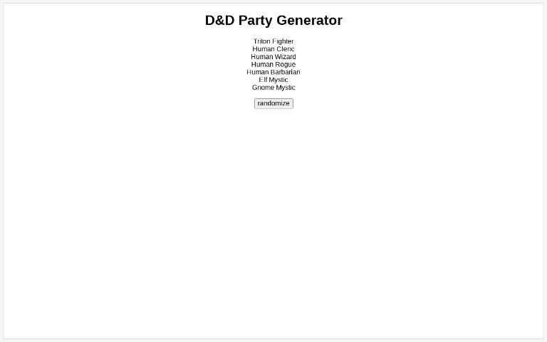 D&D Party Generator