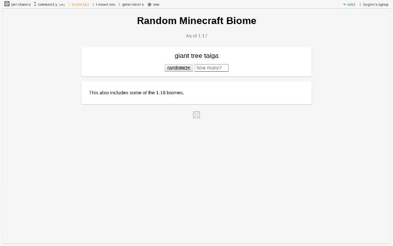 Random Minecraft Biome ― Perchance Generator