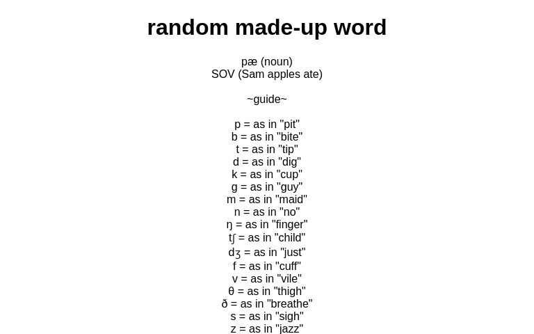 random made-up word ― Perchance Generator