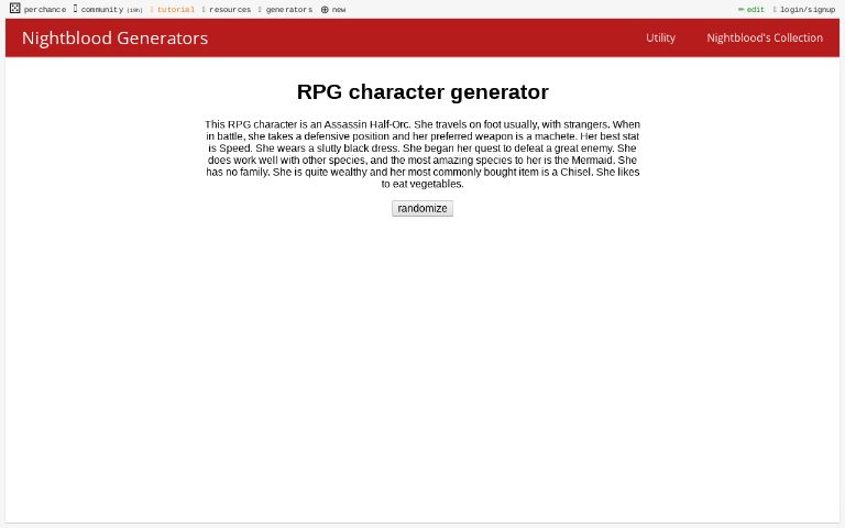 RPG character generator