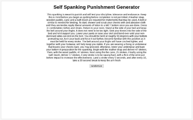 Self Spanking Punishment Generator