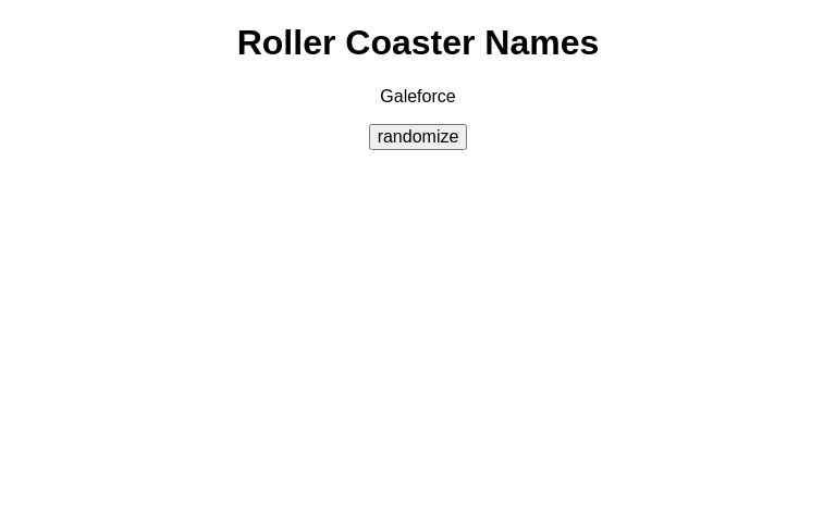 Roller Coaster Names ― Perchance Generator