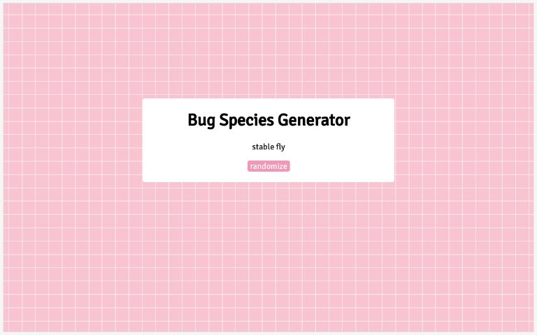 Bug Species Generator