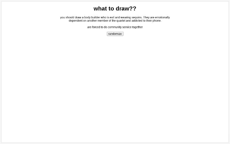 what to draw?? ― Perchance Generator
