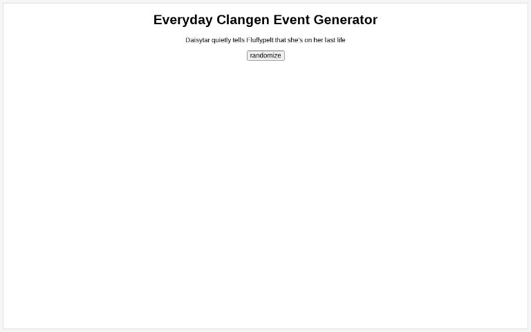 Everyday Clangen Event Generator