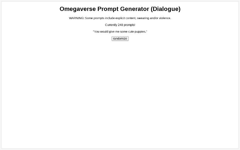 Omegaverse Prompt Generator (Dialogue)