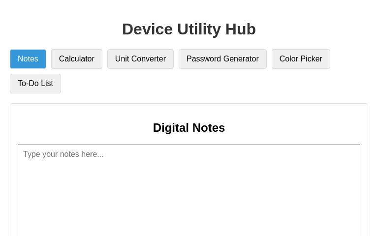 Device Utility Hub ― Perchance Generator