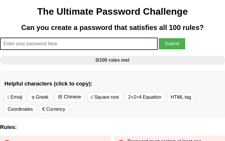 The Ultimate Password Challenge ― Perchance Generator
