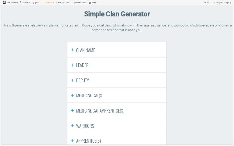Simple Clan Generator