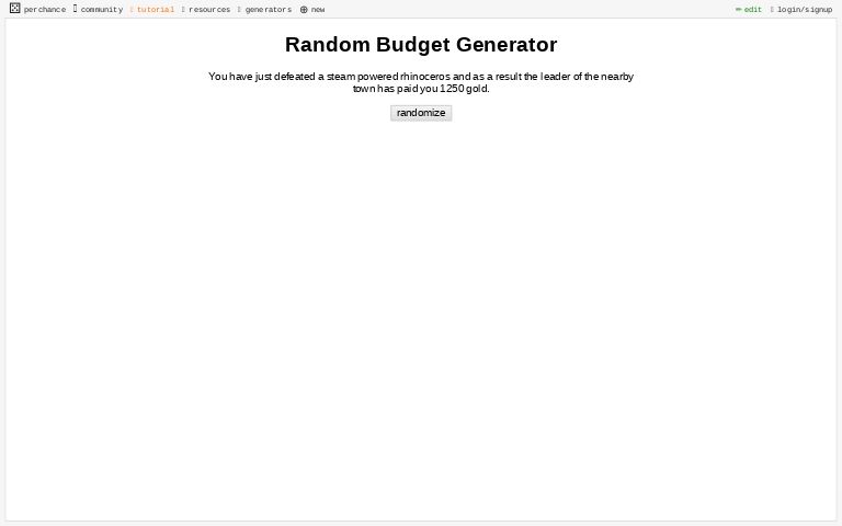 Random Budget Generator