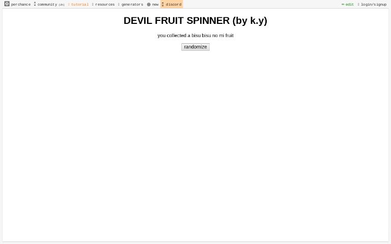 DEVIL FRUIT SPINNER (by k.y) ― Perchance Generator
