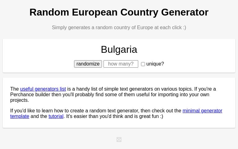 Random European Country Generator