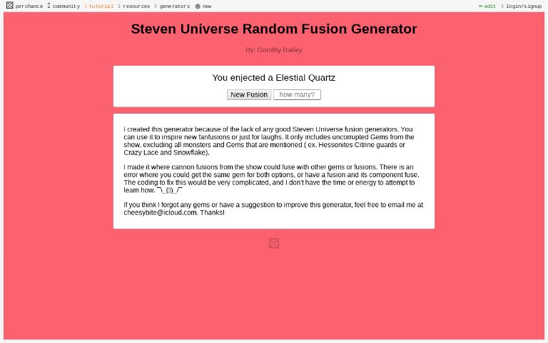 Steven Universe Random Fusion Generator