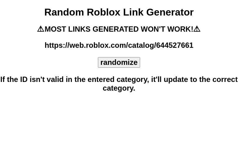 Random Roblox Link Generator