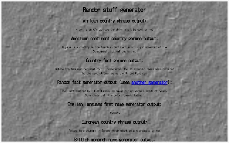 Random stuff generator