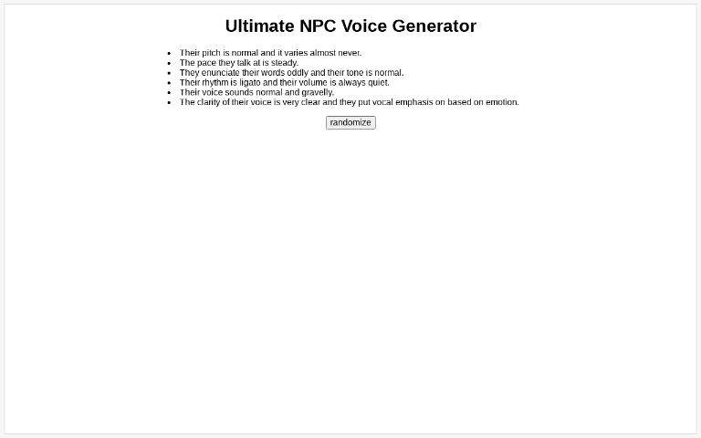 Ultimate NPC Voice Generator