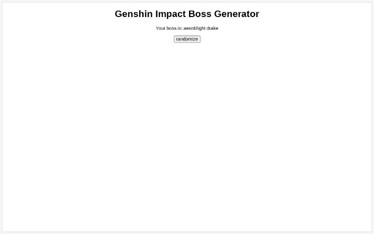 Genshin Impact Boss Generator