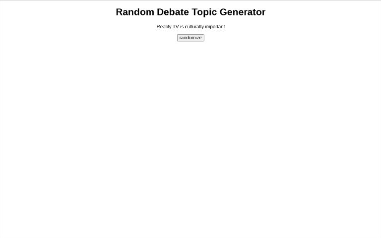 Random Debate Topic Generator