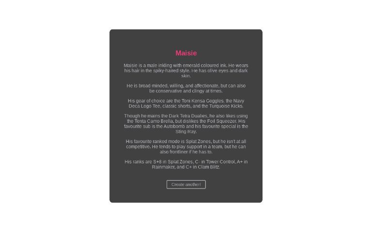 Splatoon Character Generator