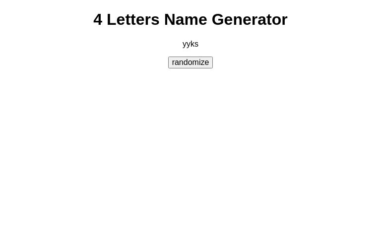 4 Letters Name Generator