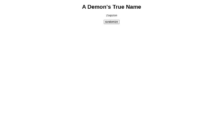 A Demon's True Name ― Perchance Generator