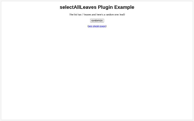 selectAllLeaves Plugin Example