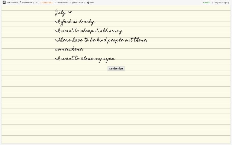 Diaryexample ― Perchance Generator
