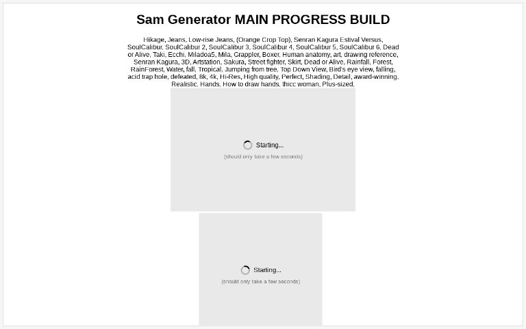 Sam Generator MAIN PROGRESS BUILD