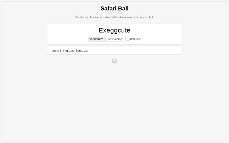 Safari Ball ― Perchance Generator