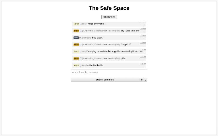 The Safe Space ― Perchance Generator