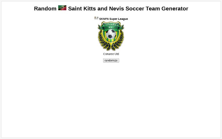 Random Saint Kitts and Nevis Soccer Team Generator