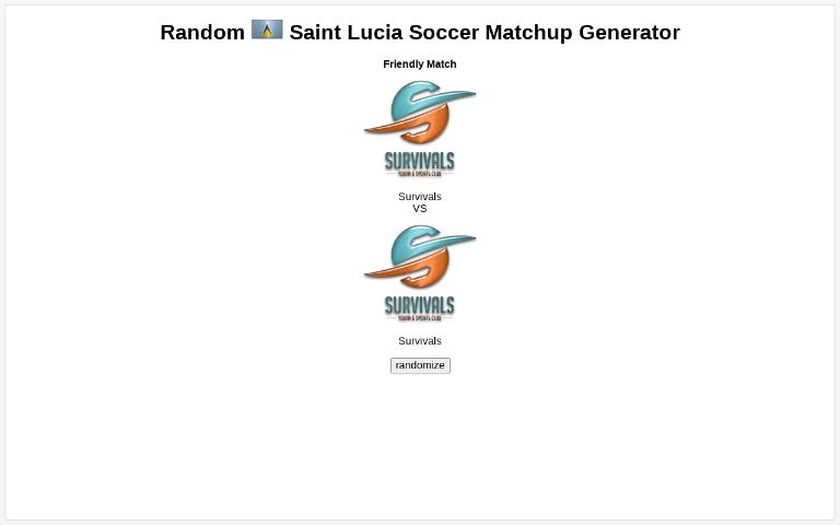 Random Saint Lucia Soccer Matchup Generator