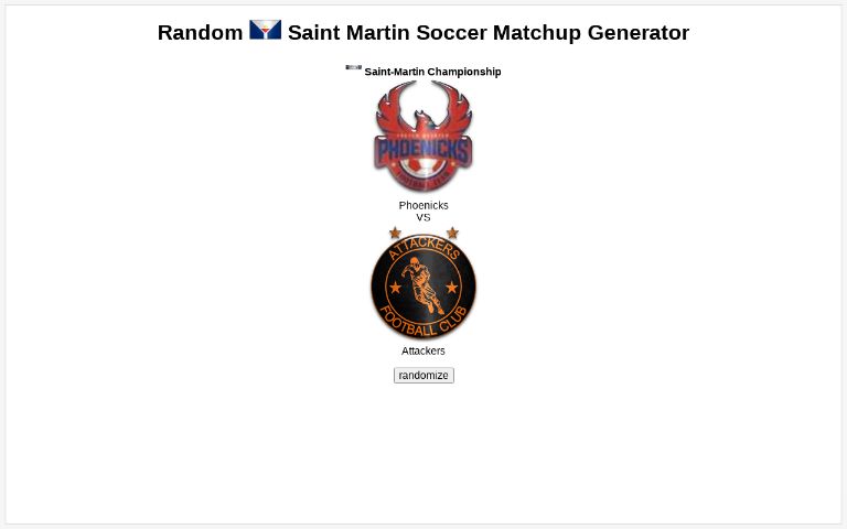 Random Saint Martin Soccer Matchup Generator