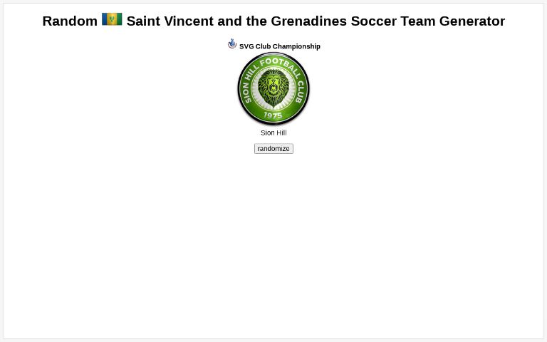Random Saint Vincent and the Grenadines Soccer Team Generator
