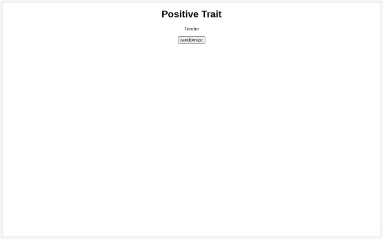 Positive Trait ― Perchance Generator