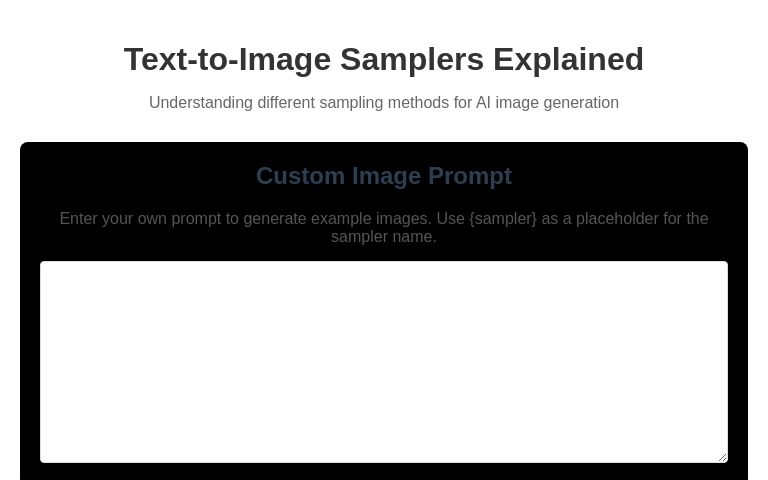 Text-to-Image Samplers Explained ― Perchance Generator