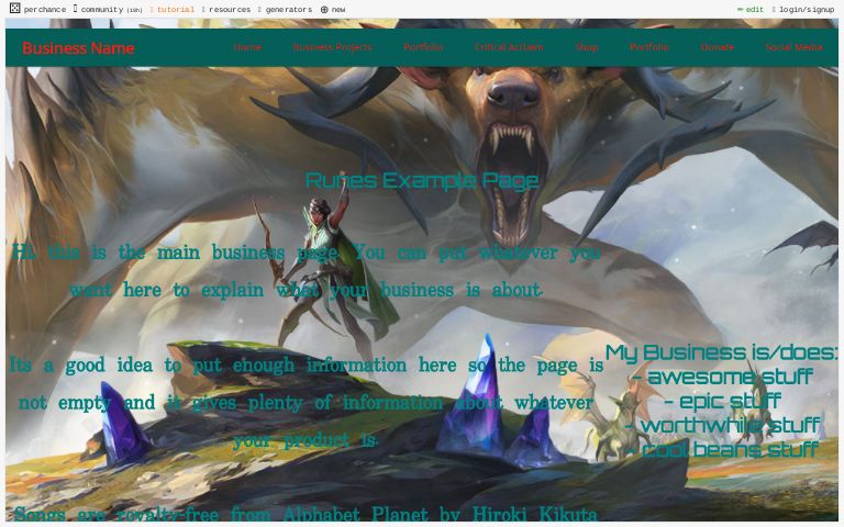 Runes Example Page ― Perchance Generator