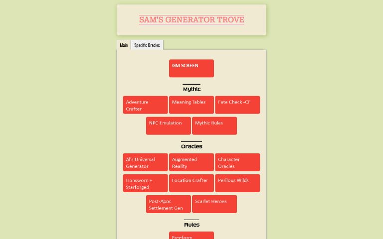 Sam's Generator Trove