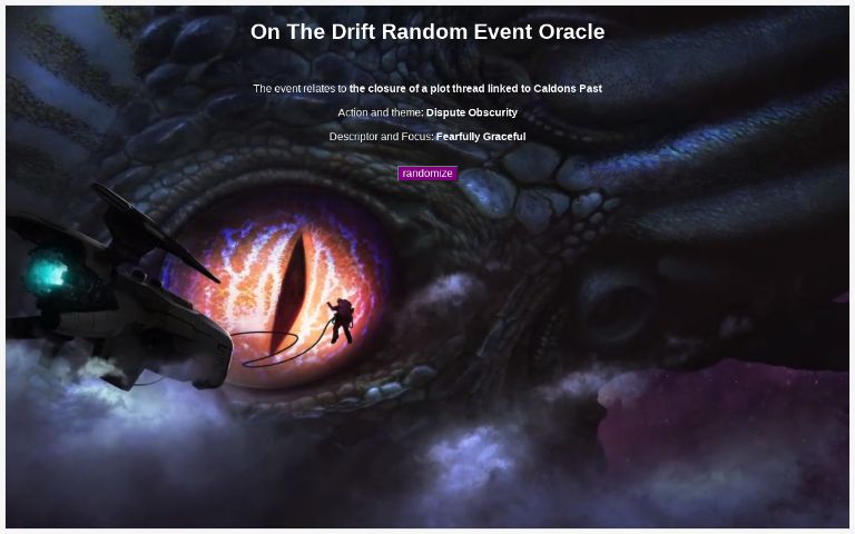 On The Drift Random Event Oracle ― Perchance Generator