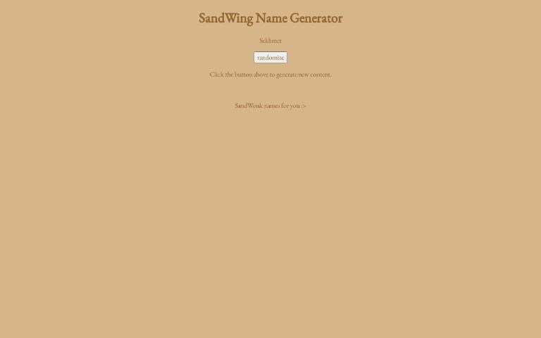 SandWing Name Generator