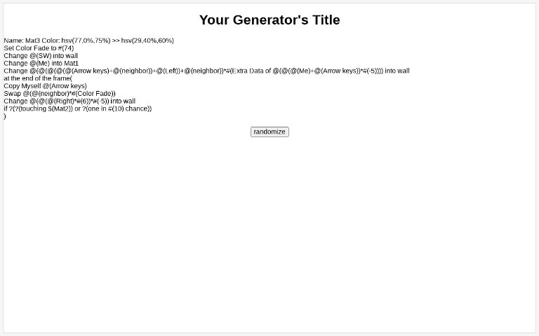 Sandspiel Club Rule Maker ― Perchance Generator