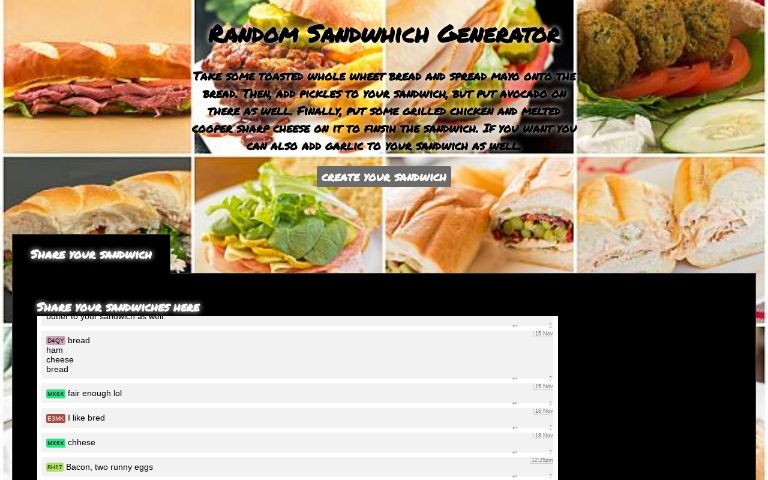 Random Sandwhich Generator